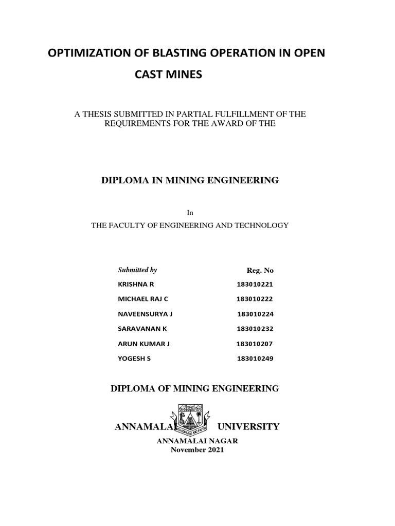 Optimization of Blasting Operation | PDF | Mining | Drilling