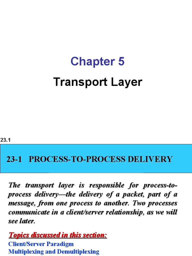 Transport Layer | PDF | Transmission Control Protocol | Port (Computer ...