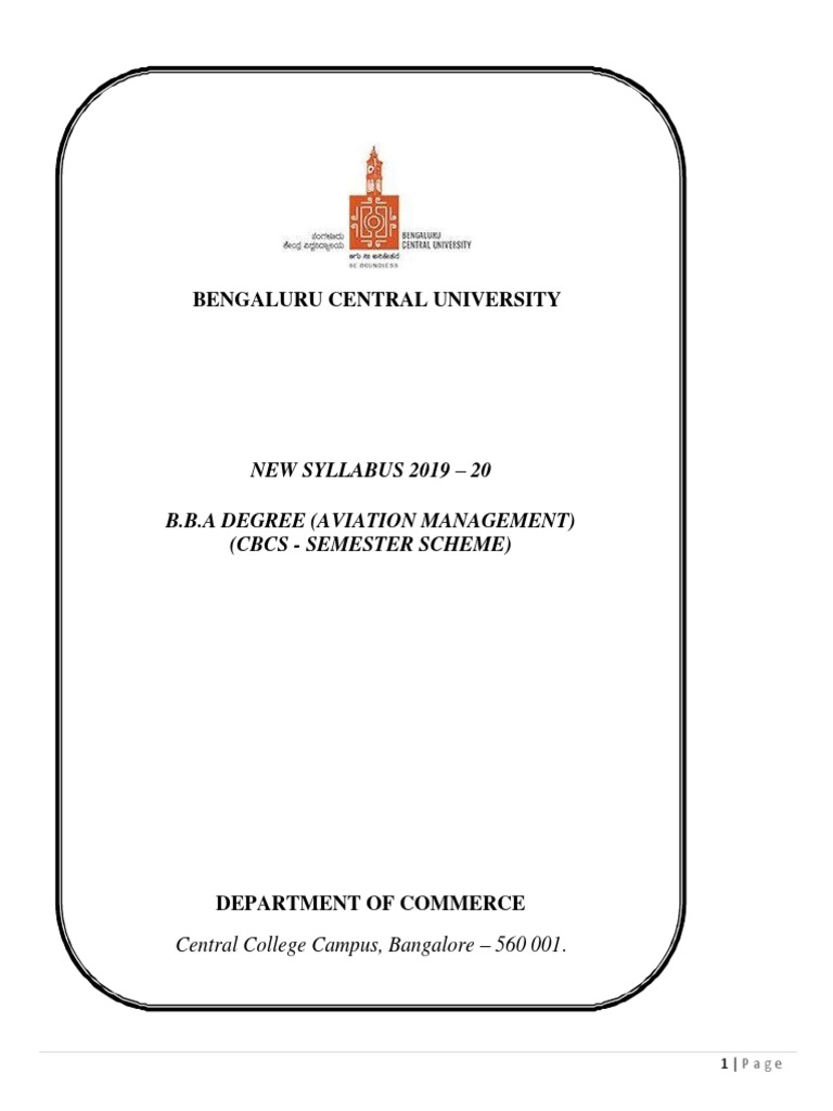 BBA-AVIATION-MANAGEMENT-Syllabus 2019-2020 | PDF | Skewness | Matrix ...