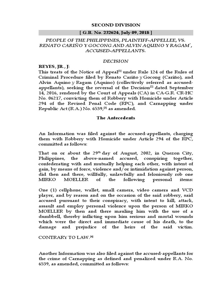 Carnapping Jurisprudence | PDF | Carjacking | Robbery