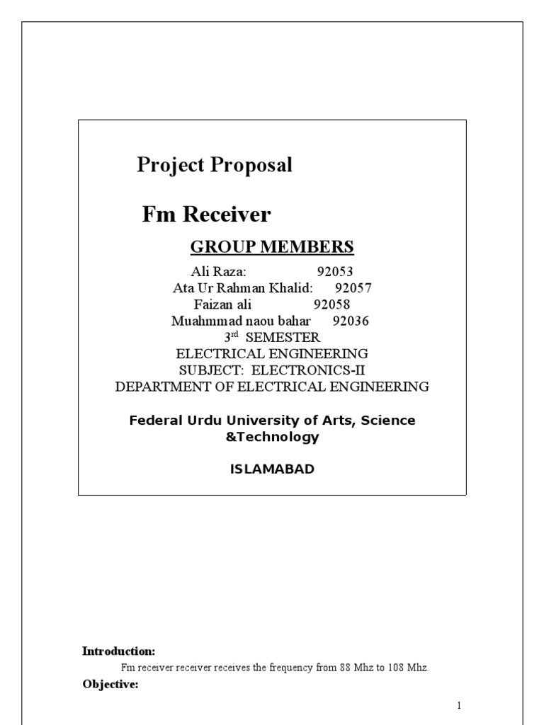 FM Receiver Project for Students | PDF | Frequency Modulation ...