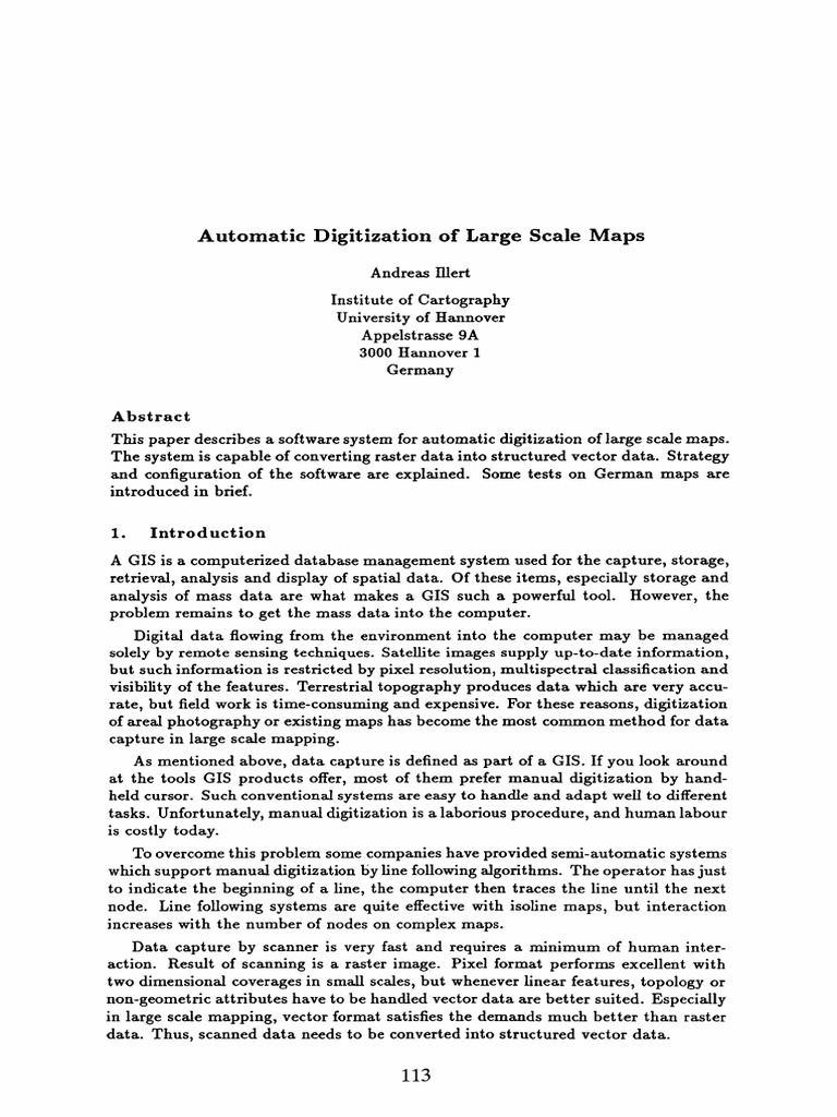 Automatic Digitization of Large Maps | PDF | Geographic Information ...
