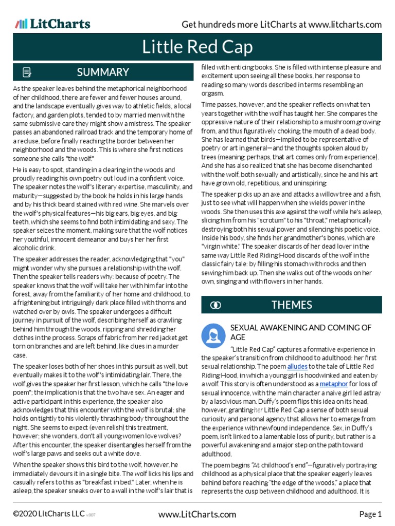 Little Red Cap: Sexual Awakening and Coming of AGE | PDF | Poetry ...