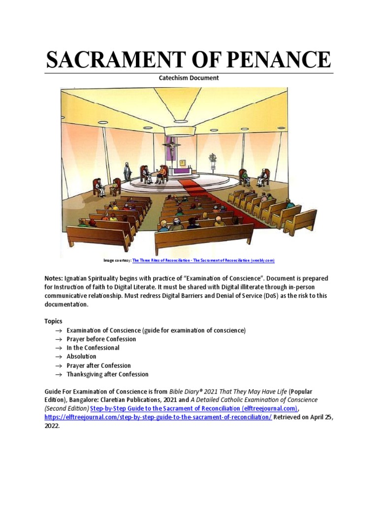 Guide For An Examination of Conscience | PDF | Penance | Confession ...