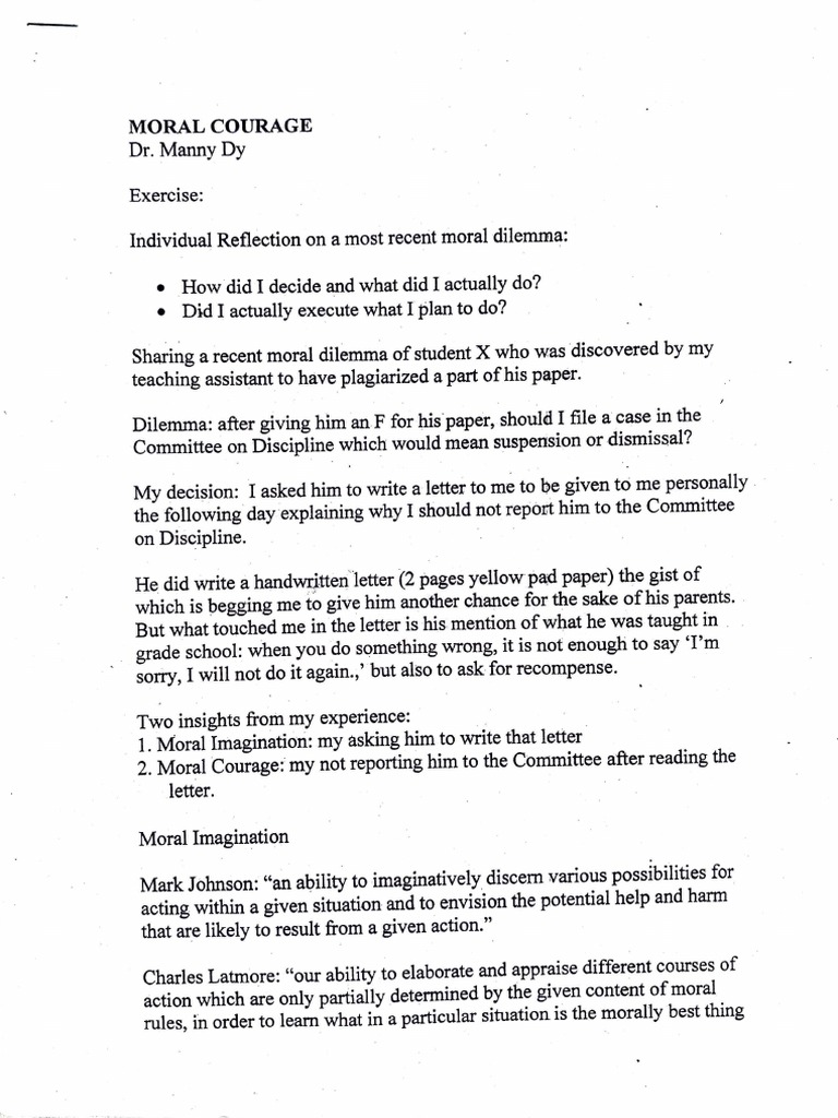 Moral Courage | PDF | Courage | Virtue