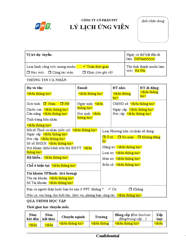 CV FPT Ho | PDF
