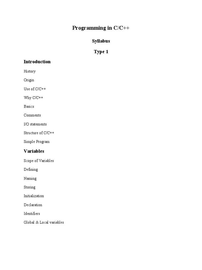 Programming In C Syllabus Pdf C Pointer Computer Programming