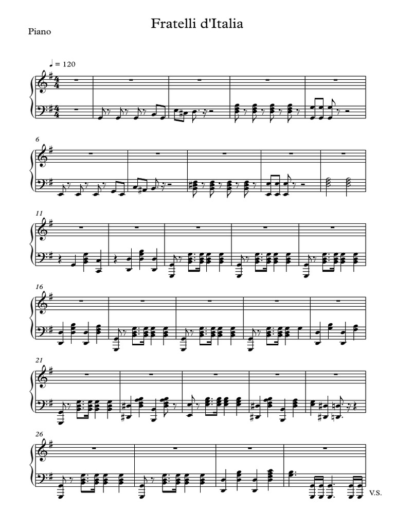 Inno Fratelli D'italia - Piano | PDF