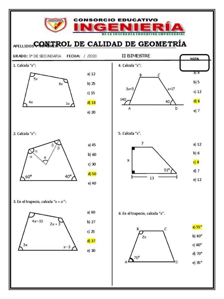 Geometría 3ro | PDF | Ajedrez
