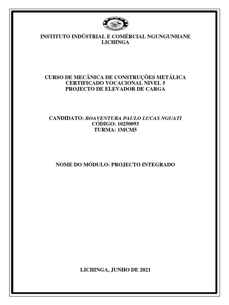 Projecto Integrado COMPLETO 2021 | PDF
