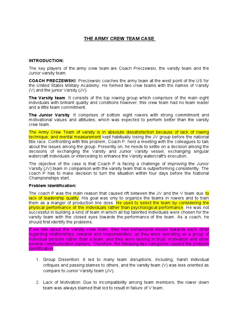 ARMY CREW TEAM - Analysis | PDF | Rowing (Sport) | Motivational