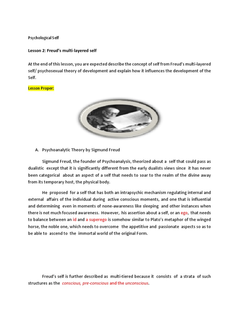 Freud Psychological Self | PDF | Id | Unconscious Mind