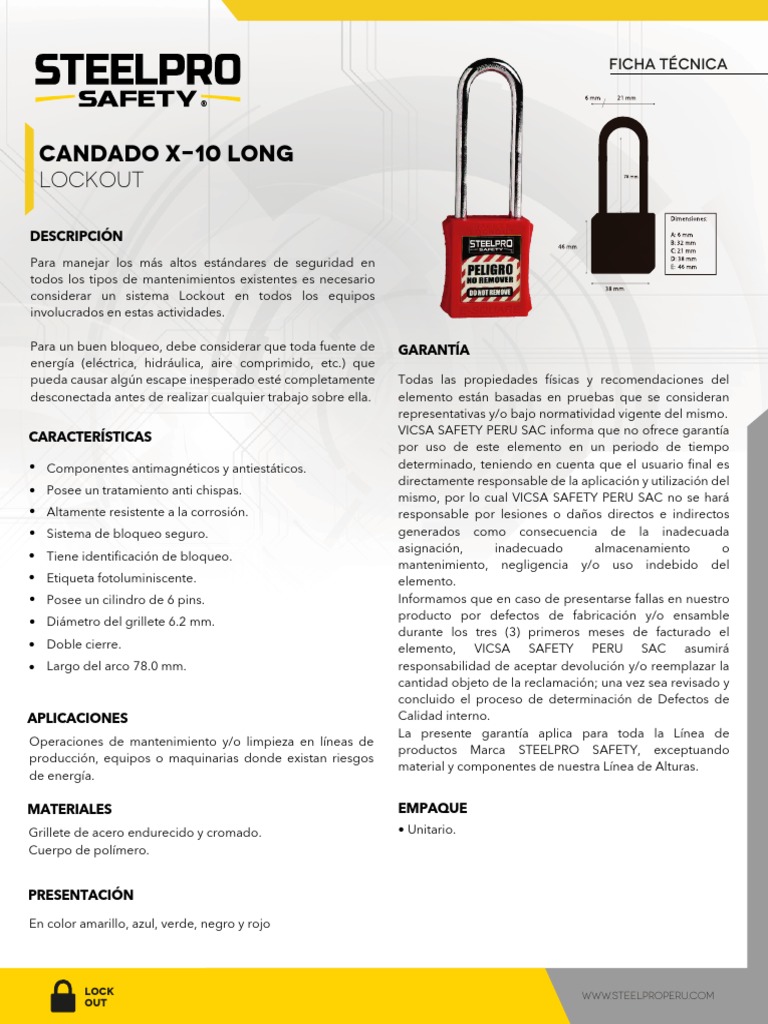 FT Candado X-10-Long | PDF | Acero