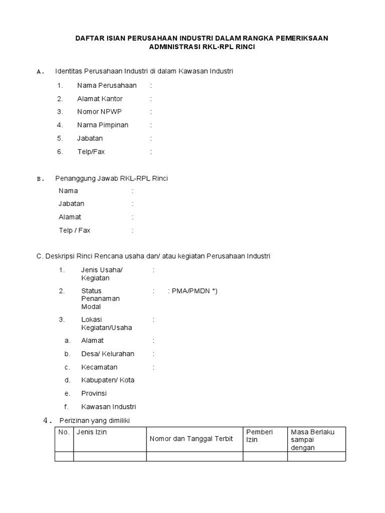 Form RKL-RPL Rinci | PDF
