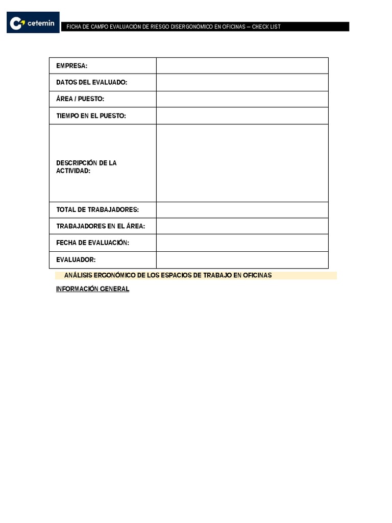 Ficha Check List Oficina | PDF
