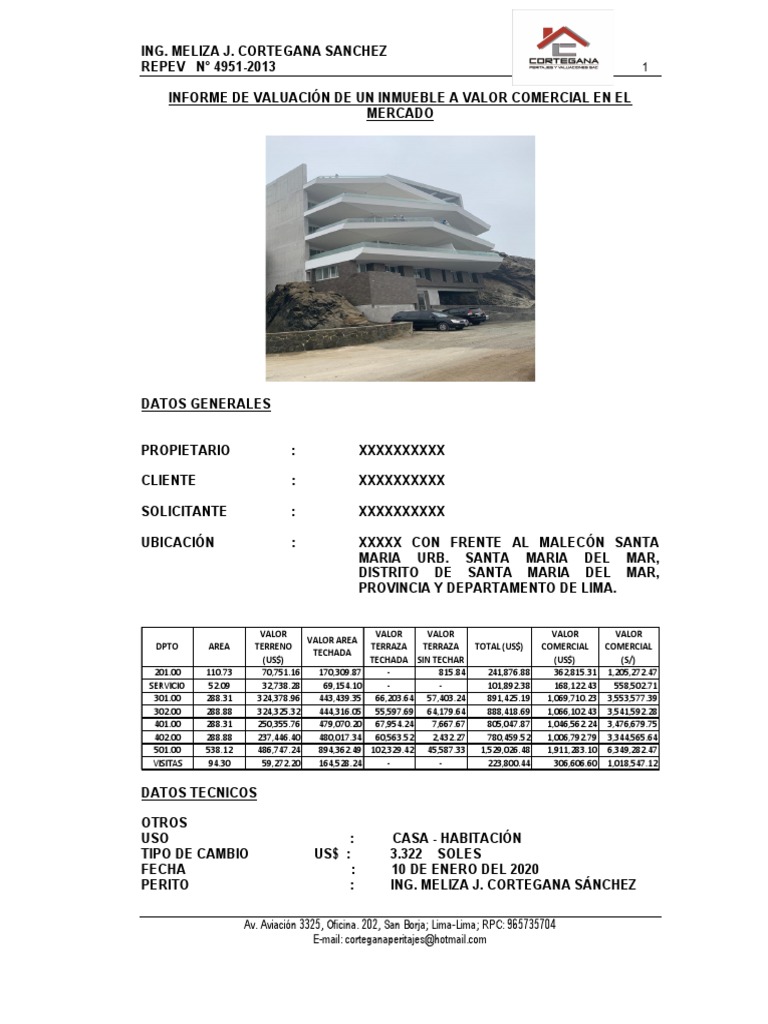 Tasacion de Edificio | PDF | Valoración (Finanzas) | Lima
