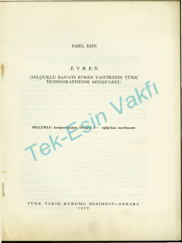Selçuklu Sanatı Evren Tasvirinin Türk İkonografisinde Menşeleri - Emel ...