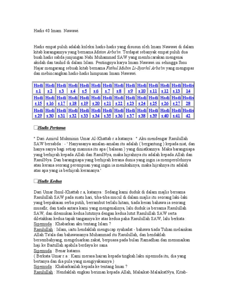 Hadis Imam Nawawi | PDF