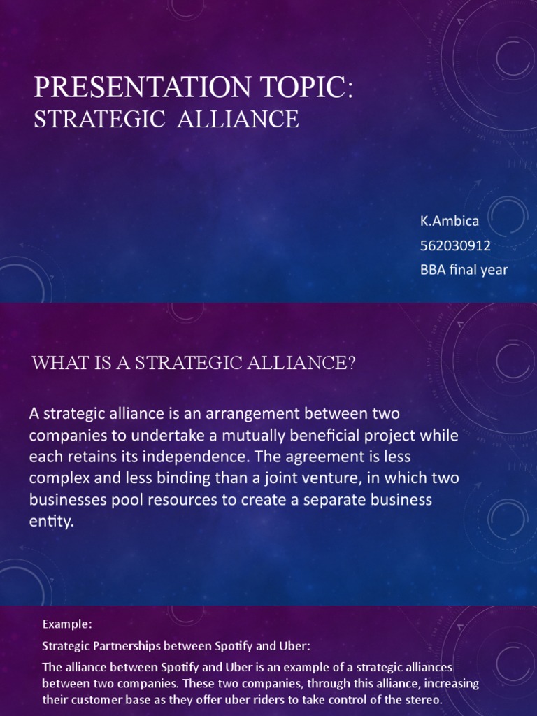 Strategic Alliances for BBA Students | PDF | Finance & Money Management