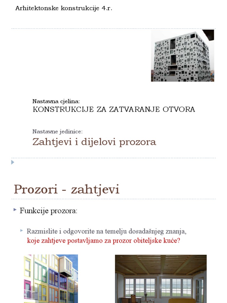 2-3 - Prozori - Zahtjevi I Dijelovi | PDF