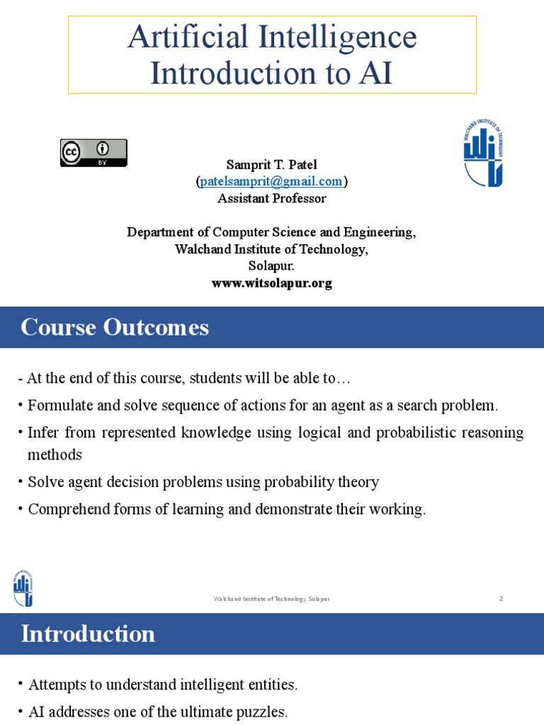 Artificial Intelligence Introduction To AI | PDF | Artificial ...