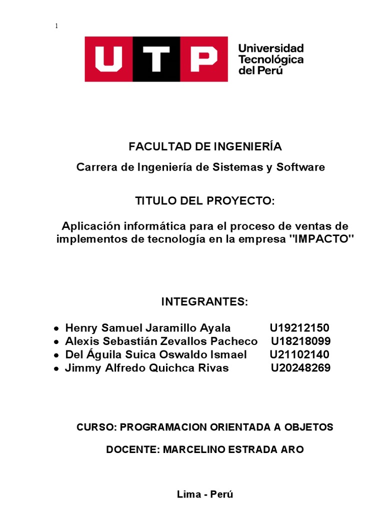 Modelo de Informe - Proyecto de Curso - POO 2022 | PDF | Gestión de la relación con el cliente ...