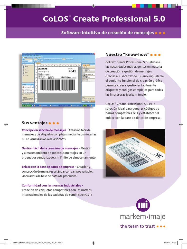 Markem Imaje CoLOS Create Pro DS LAM B2 | PDF | Bases de datos ...