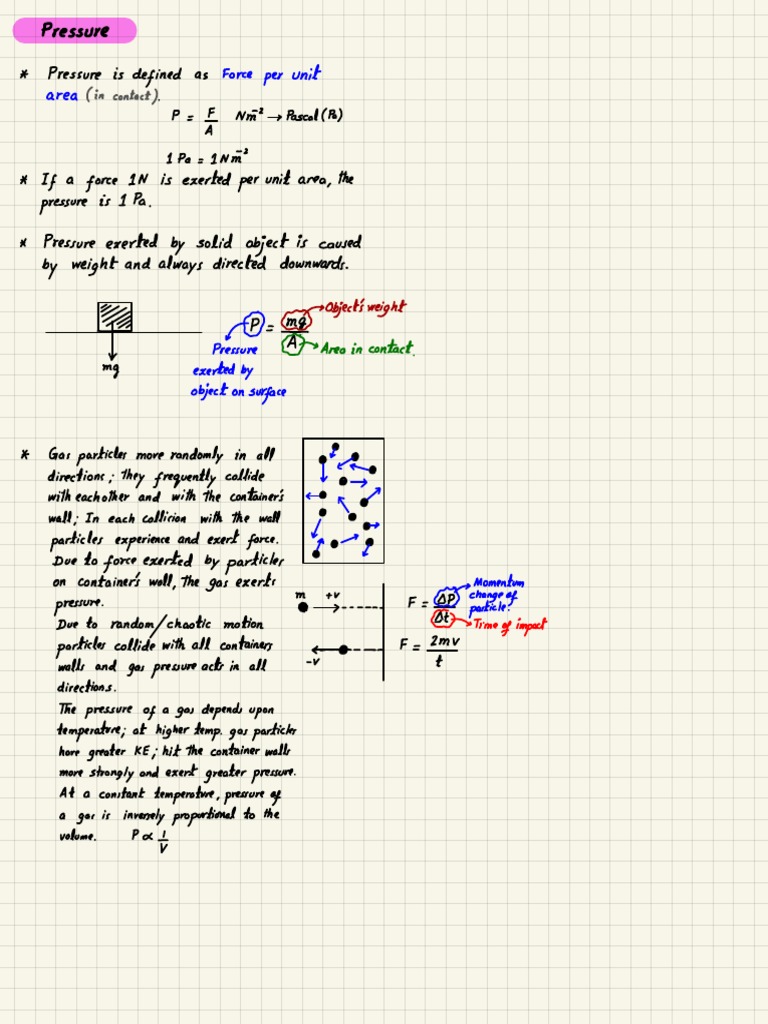 Pressure AS Level Physics | PDF | Pressure | Gases