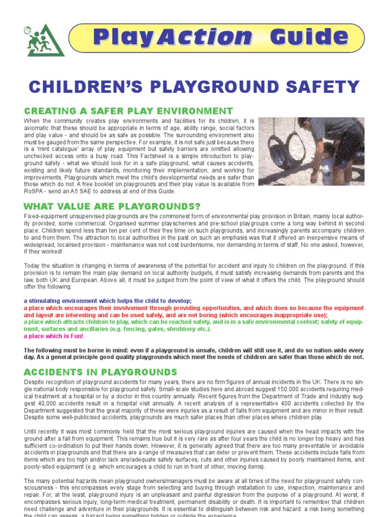Children's Playground Safety | PDF | Playground | Risk