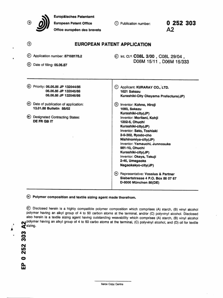 Sizing Agent | PDF | Polymers | Starch