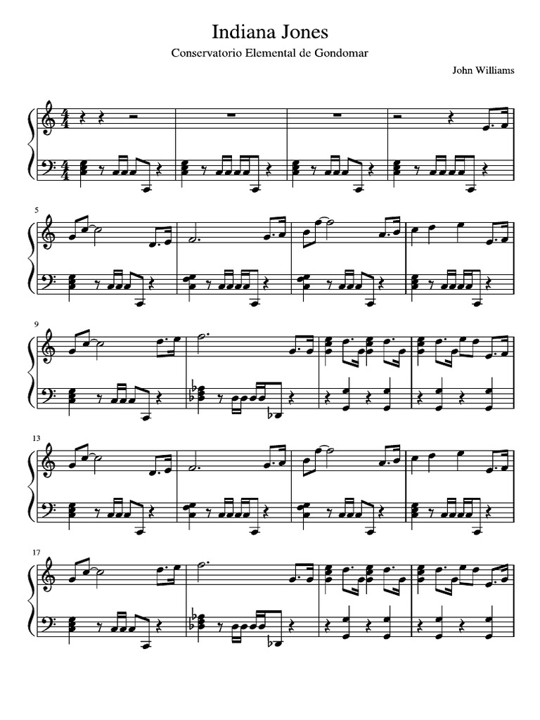 Indiana Jones Piano Fácil | PDF
