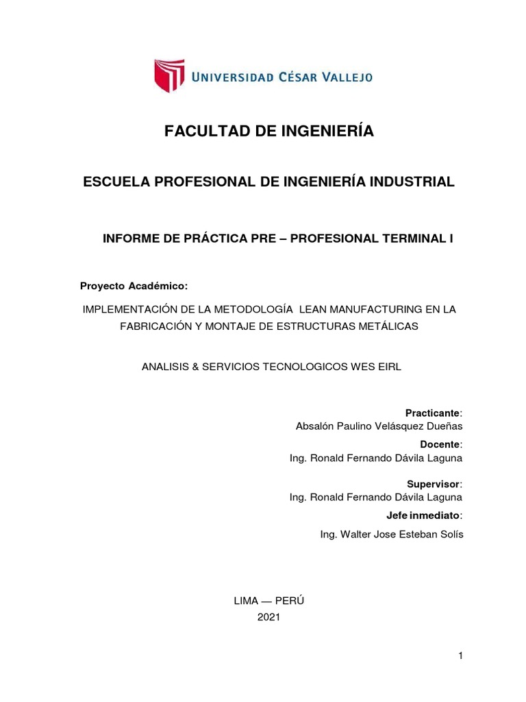 Informe Final de PPP1 | PDF | Lean Manufacturing | Business