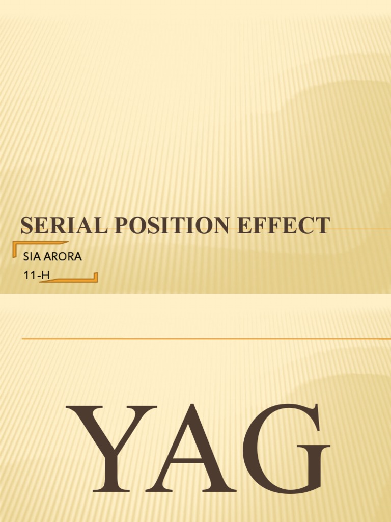 Serial Position Effect | PDF