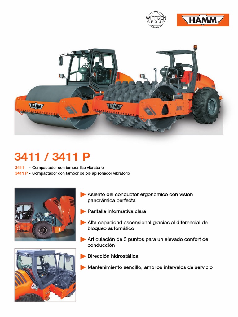 Rodillo F.T. Hamm 3411 | PDF | Vehículos terrestres | Tecnología de vehículos