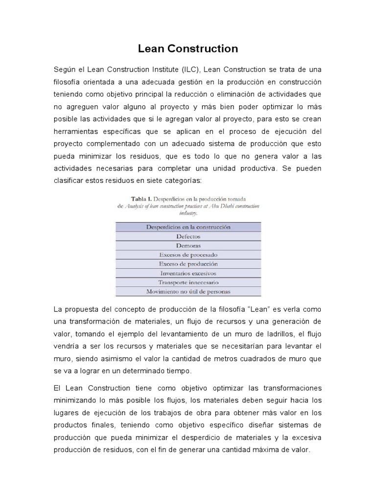 Lean Construction | PDF | Lean Manufacturing | Planificación