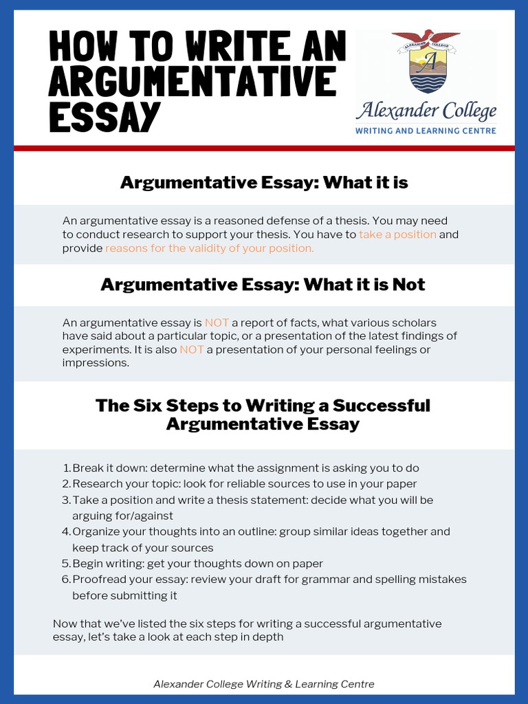 Steps to Write an Argumentative Essay | PDF | Essays | Argument