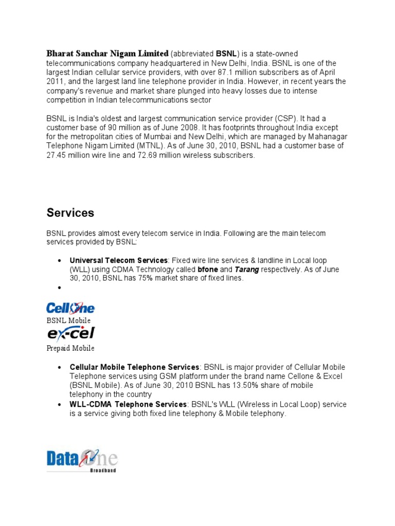 BSNL Project Management | PDF | Computing | Service Industries