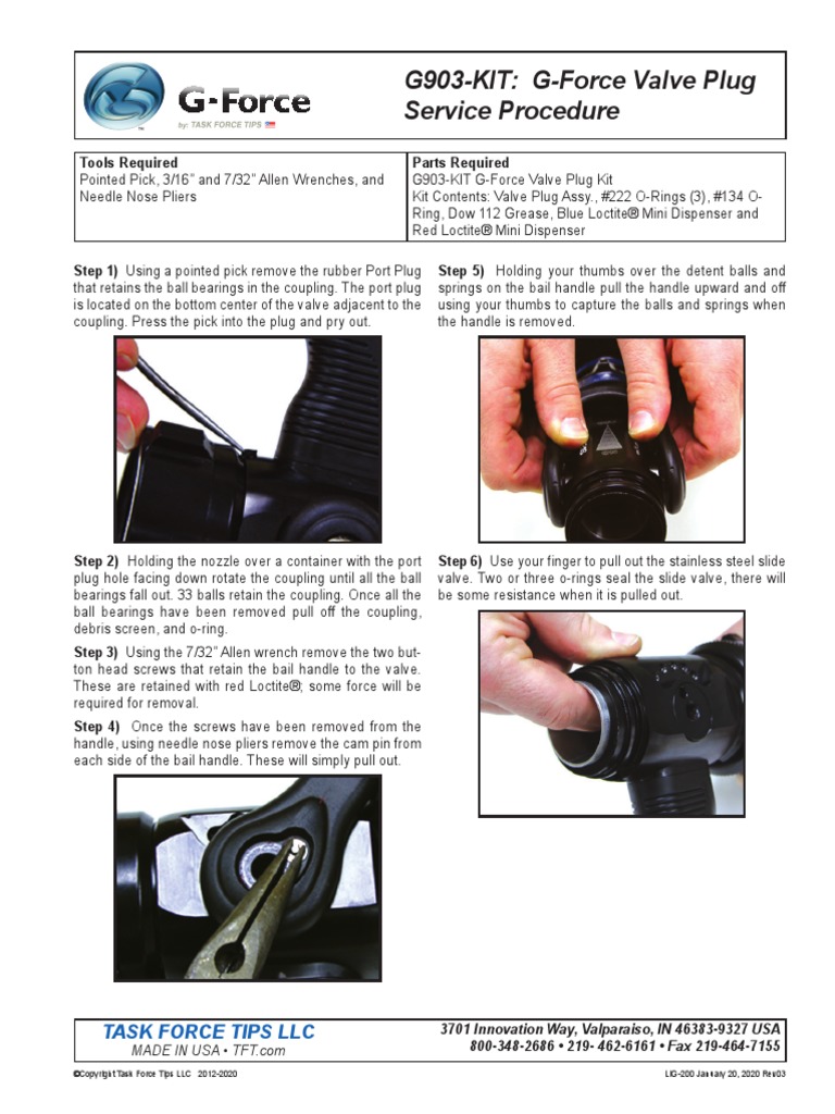 G903-KIT: G-Force Valve Plug Service Procedure: Task Force Tips LLC ...