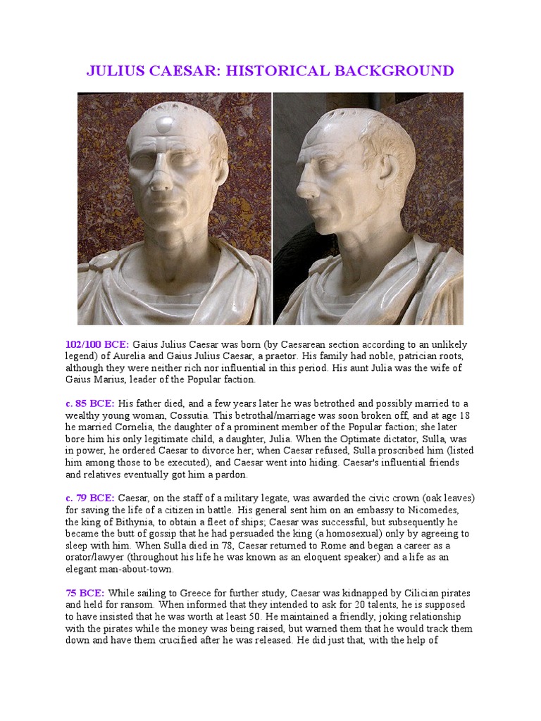 Julius Caesar: Historical Background | PDF | Julius Caesar | Pompey