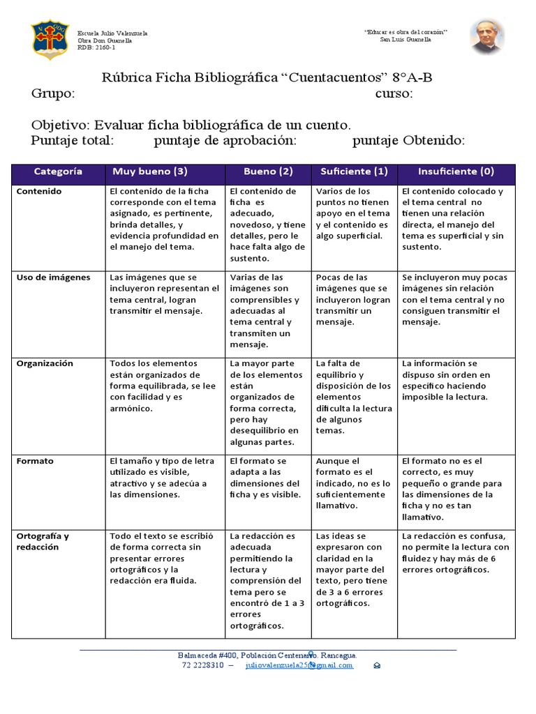 Rubrica Ficha Bibliográfica | PDF | Cognición