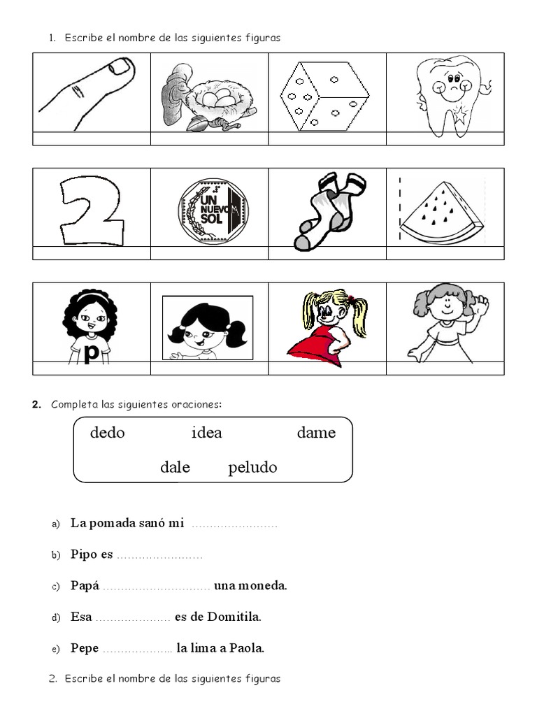 Actividades de oraciones y dibujos para niños | PDF | Artes del ...