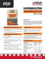 Ficha Técnica del Hormigón H30 | PDF | Hormigón | Materiales