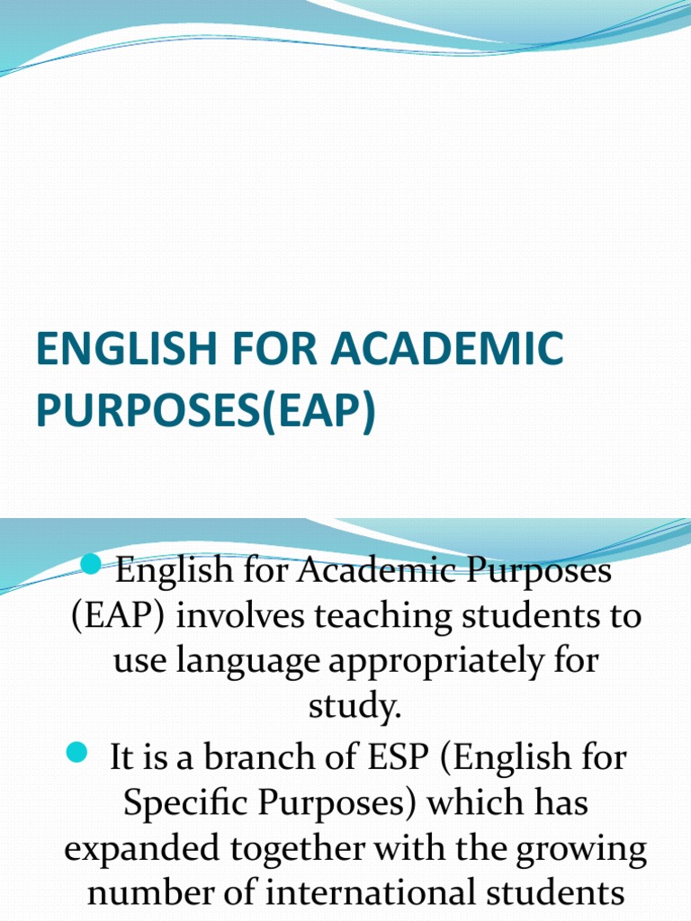 English For Academic Purposes (Eap) | PDF | Career & Growth | Language ...