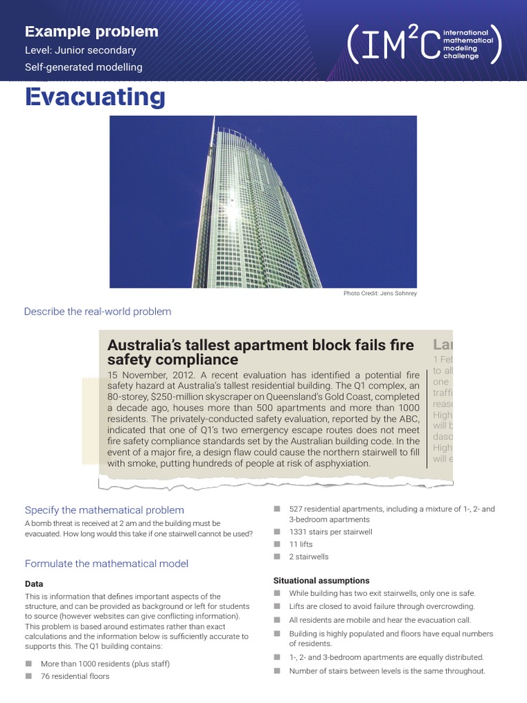 IM2C Sample Problem Evacuating | PDF | Stairs | Safety
