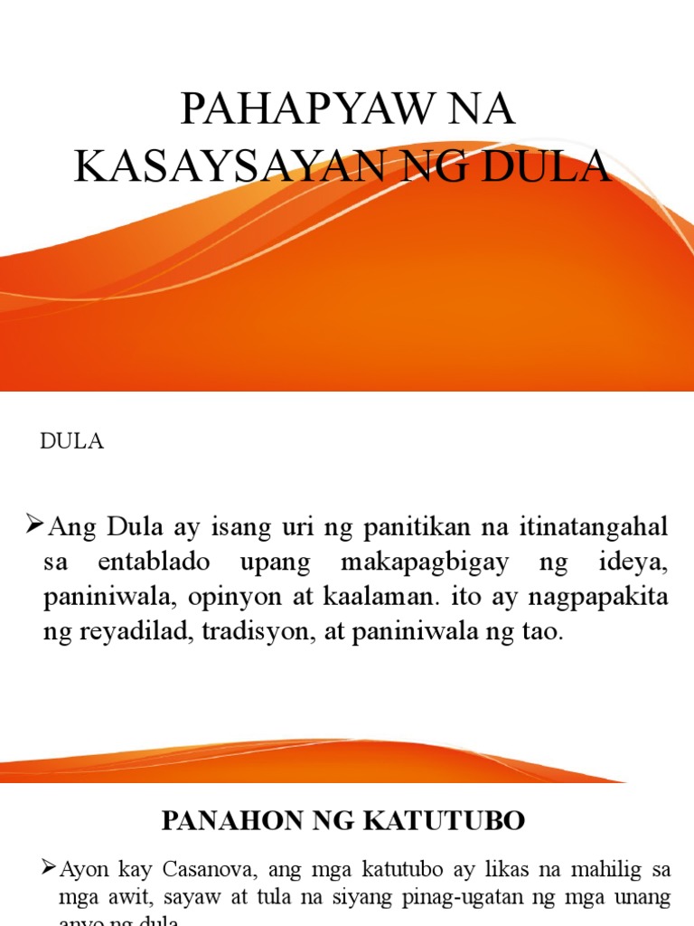 Pahapyaw Sa Mga Dula | PDF