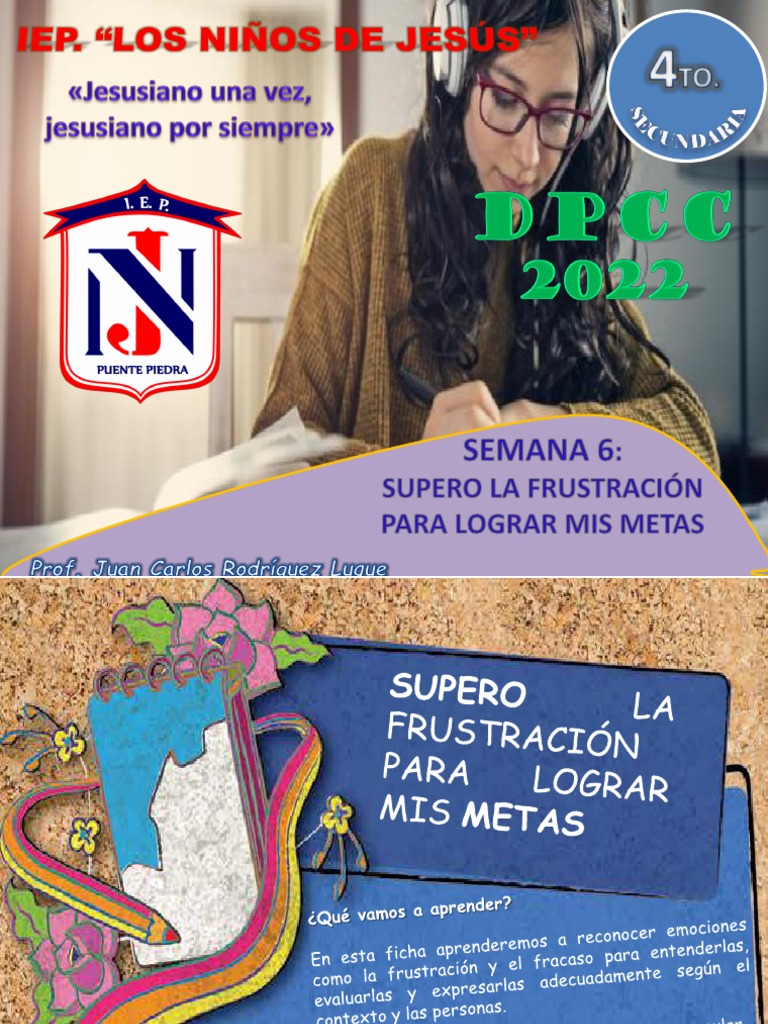 4to Secundaria - Semana 6 - Supero La Frustración para Lograr Mis Metas | PDF | Las emociones