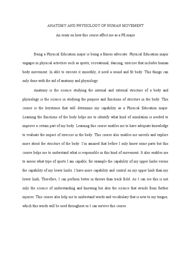 Anatomy and Physiology of Human Movement | PDF