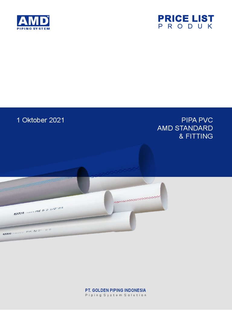 PRICELIST PIPA PVC AMD Standard-R2 - AMD PIPING SYSTEM | PDF