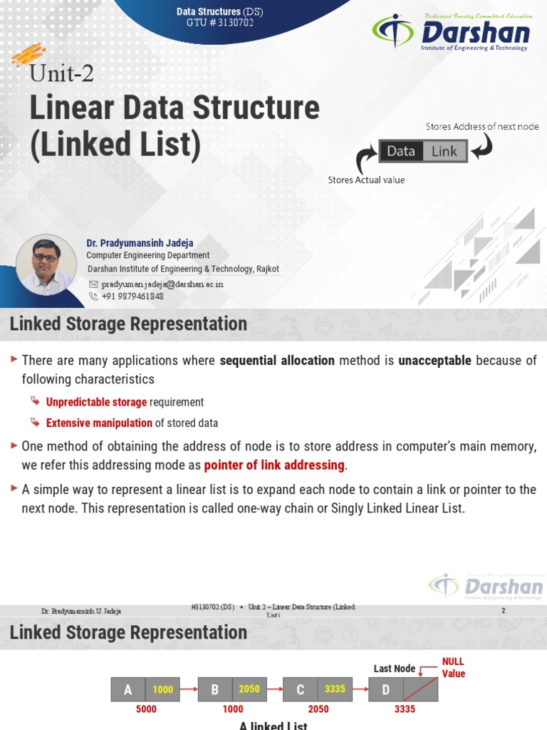 Unit-2: Linear Data Structure (Linked List) | PDF | Pointer (Computer ... Unit-2: Linear Data Structure (Linked List) | PDF | Pointer (Computer ...