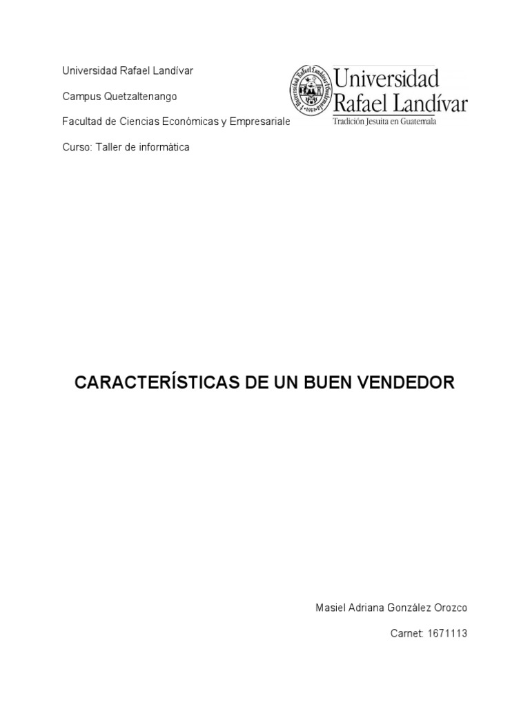 Caracteristicas de Un Buen Vendedor | PDF | Cliente | Business